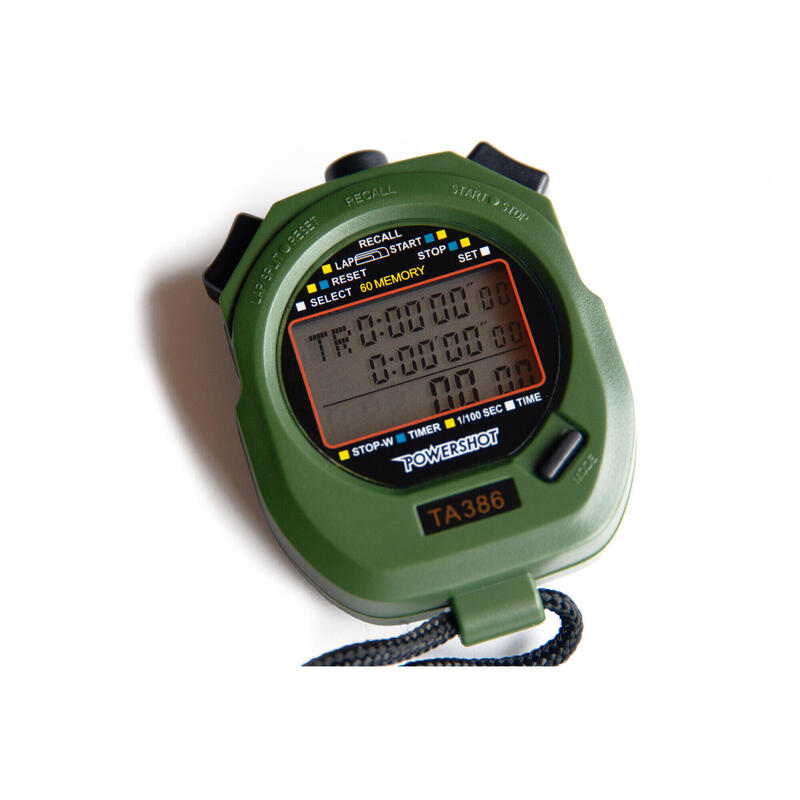 Set van 24 stopwatches met 60 geheugens en draagtas | POWER SHOT ...
