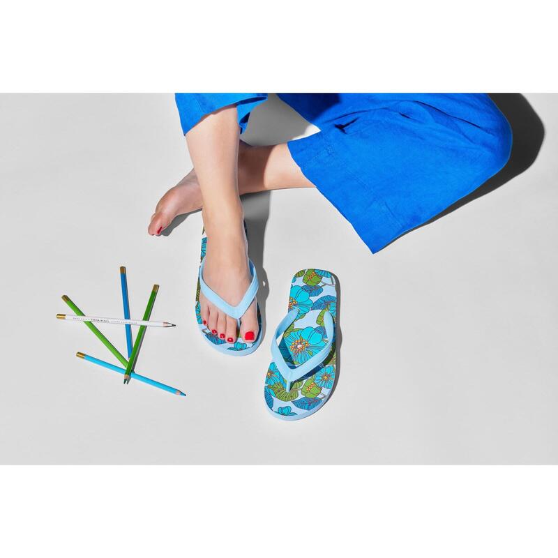 Femme originals*flower power Tongs Crème Multicolore FLIP FLOP | Decathlon
