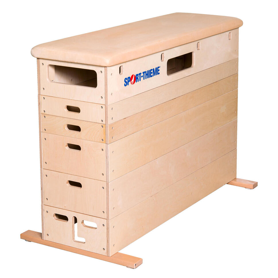Vaulting Box Multiplex, 6-Part Without swivel castor kit Leather cover ...