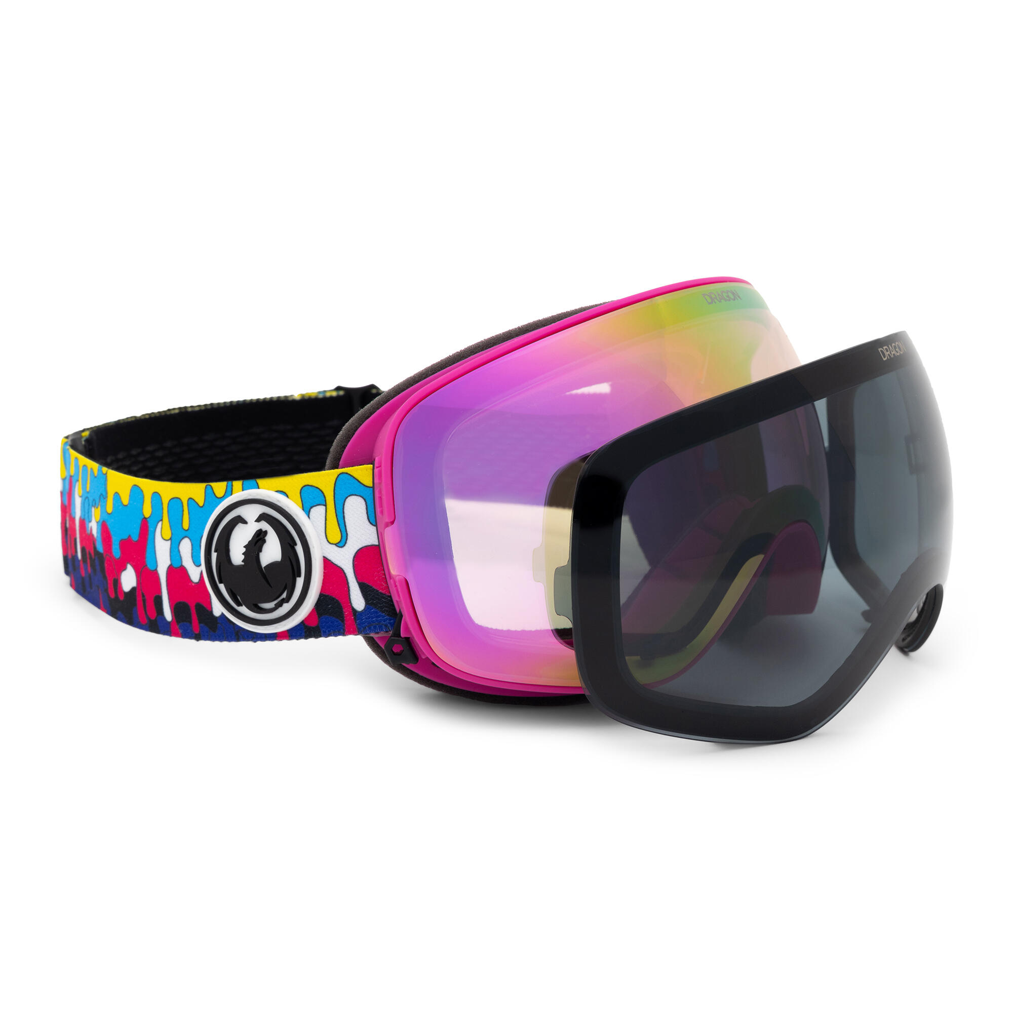 X2s Unisex Snow Goggles - Drip/LL Pink Ion & LL Dark Smoke DRAGON ...