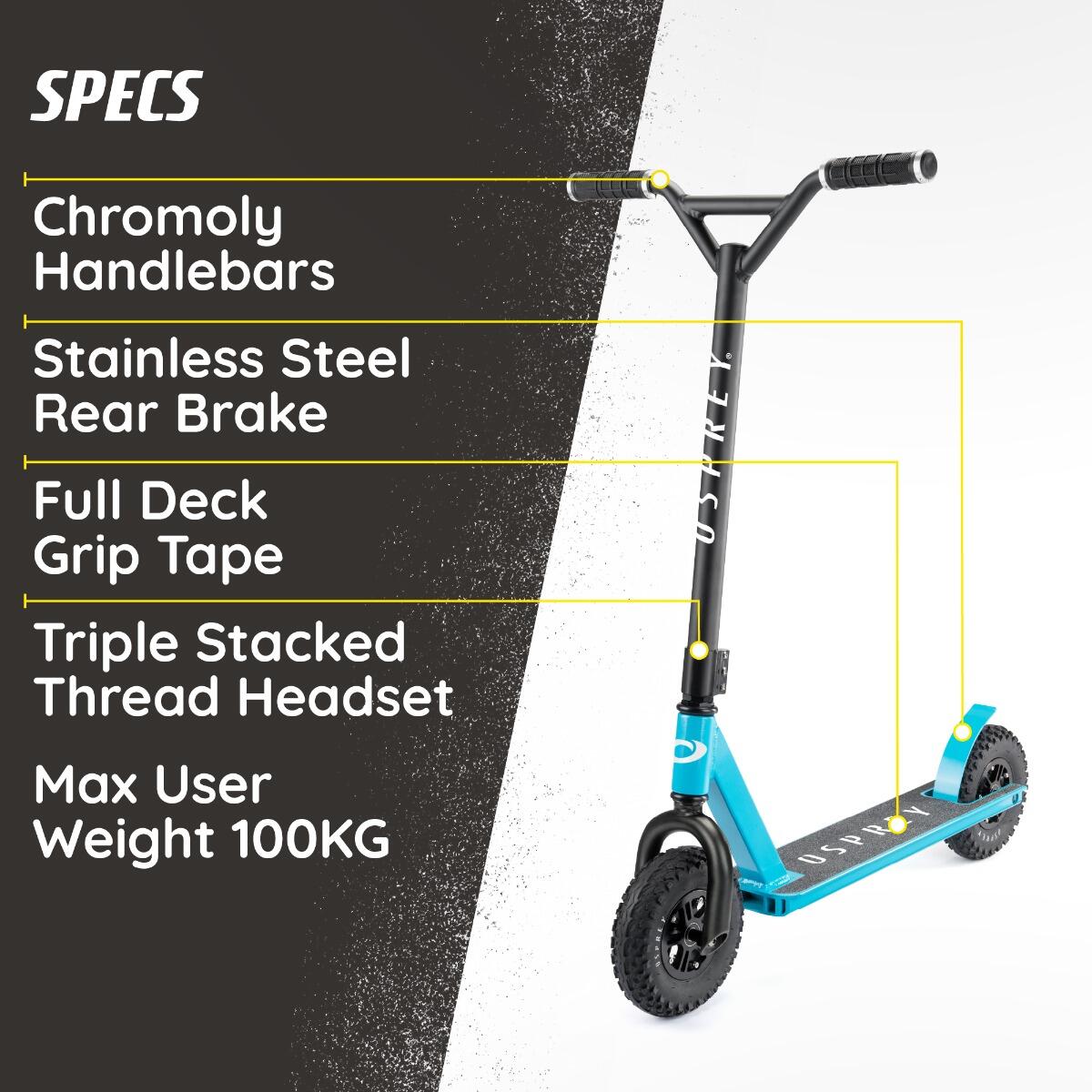 Osprey Dirt Scooter with Off Road All Terrain Pneumatic Trail Tires ...
