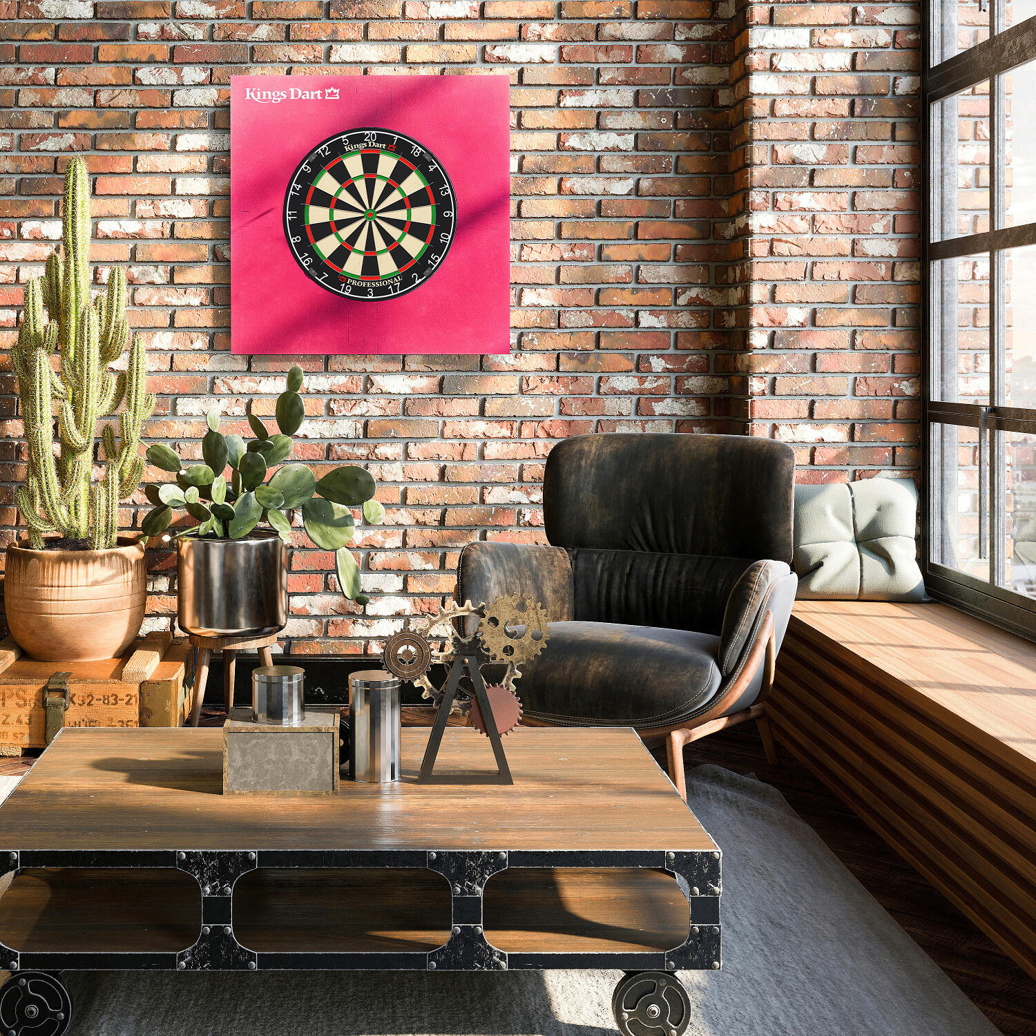 Kings Dart Professional Dartboard ø45 cm with Red Surround KINGS DART ...