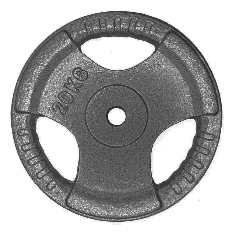 DISQUE DE MUSCULATION AVEC POIGNÉE 20 KG (30 MM) (UNITÉ) YOURFIT ...
