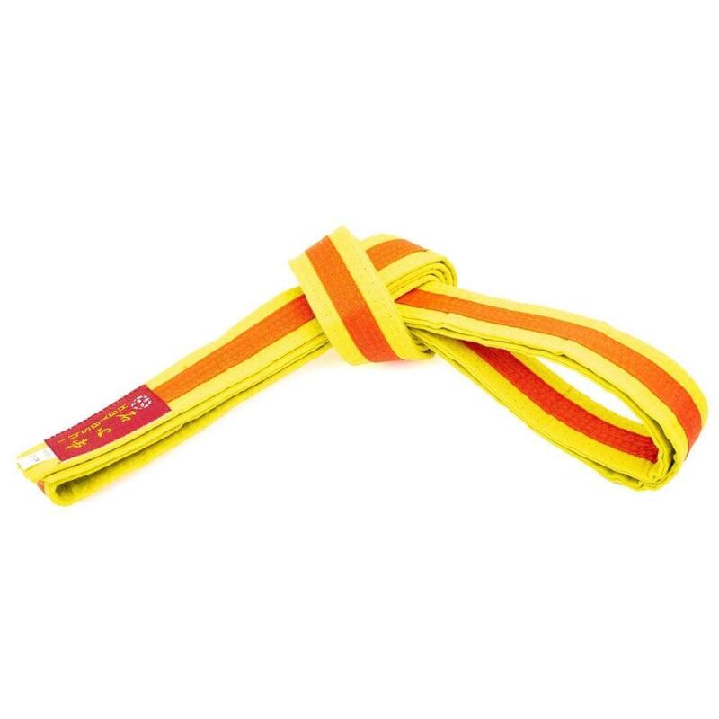 HAYASHI - Centura karate in doua culori, Hayashi, albastru-mov, 220 cm | Decathlon