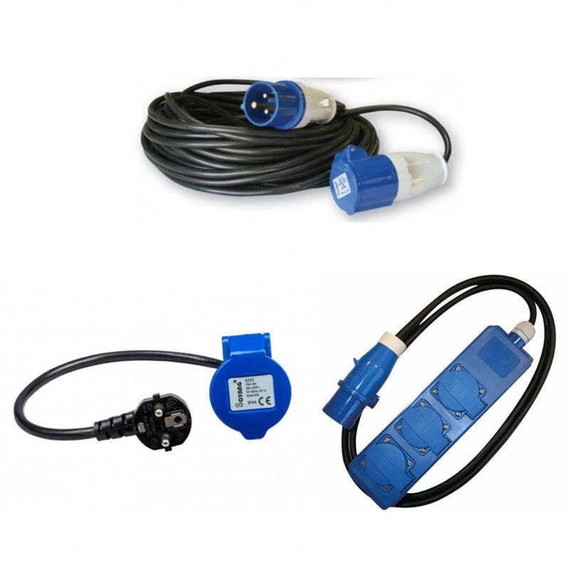 Pack ANTARION Rallonge Electrique 25m Prise P17 + Adaptateur Femelle ...