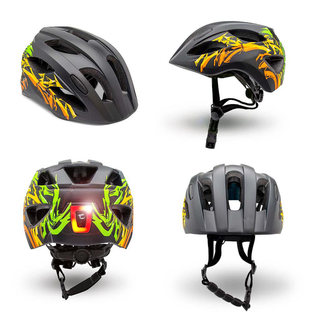 Bicycle Helmet for kids 6-12 year |Black Grafitti|Crazy Safety |EN1078 ...