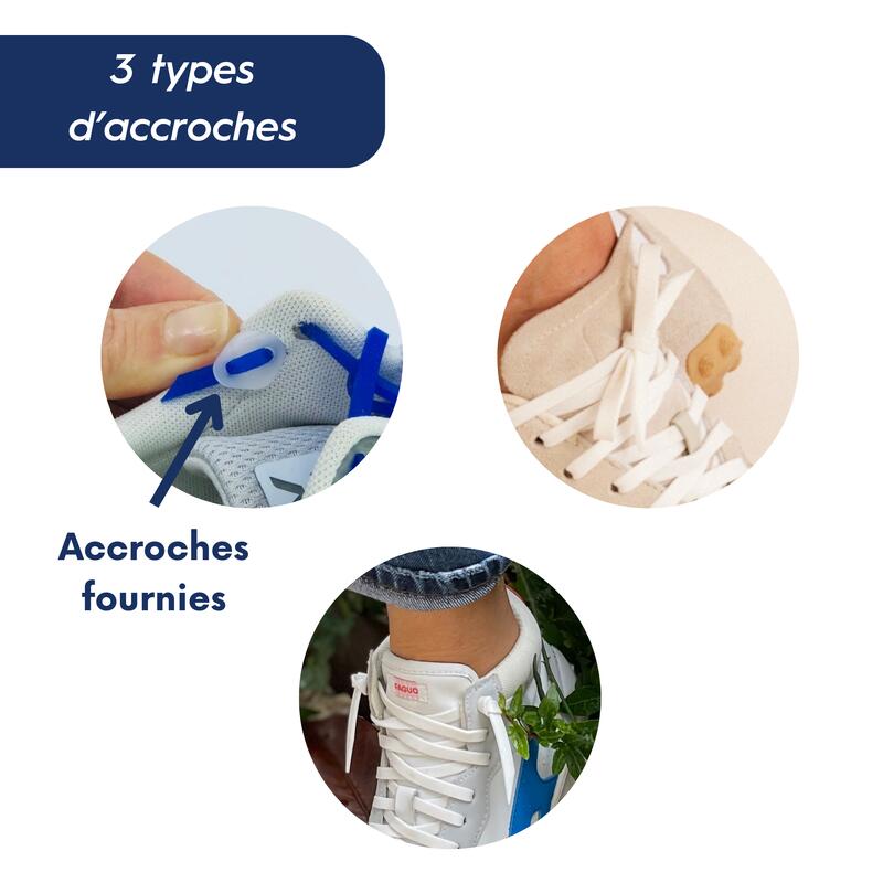 Lacets élastiques larges baskets/sneakers - silicone - noir LACETS ...