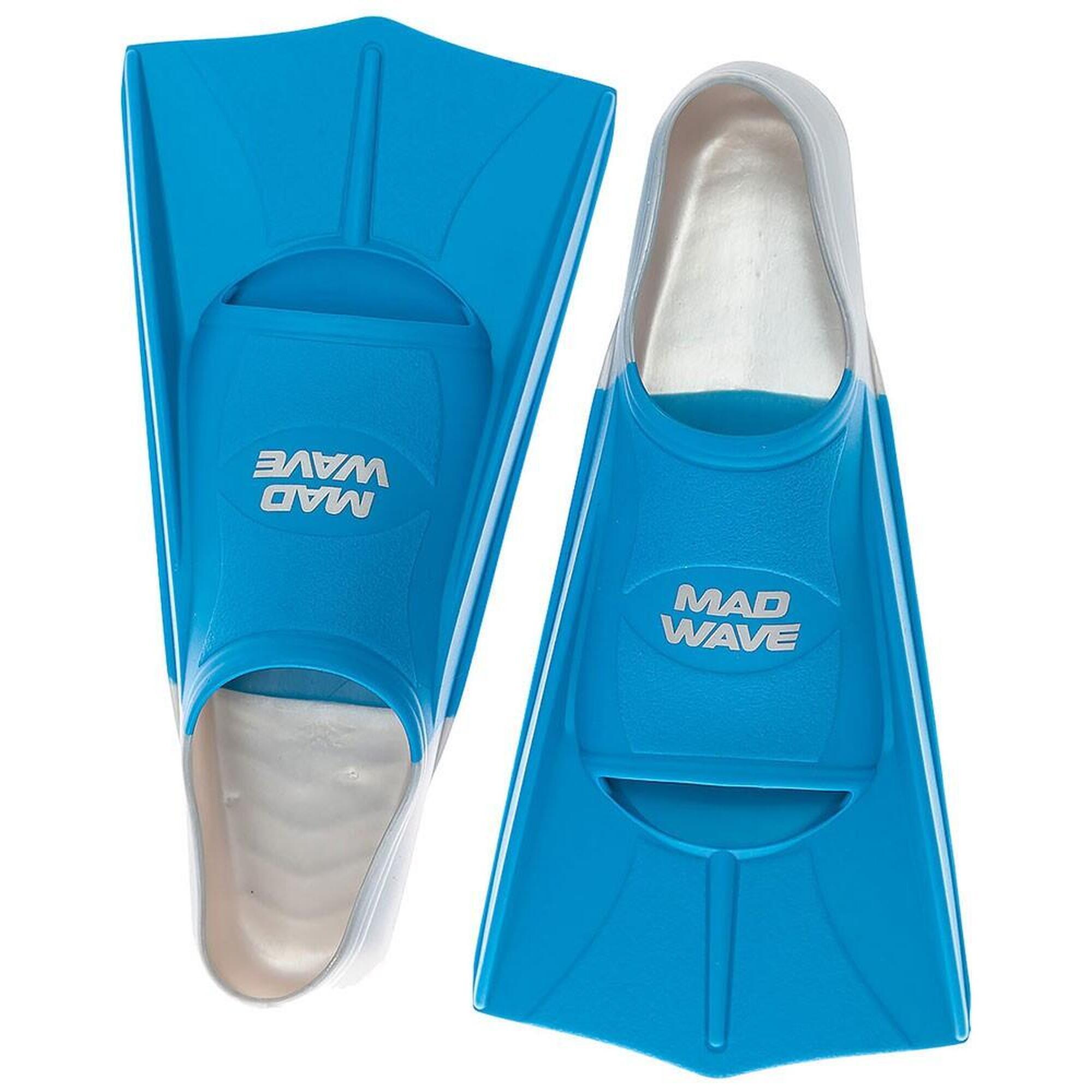 Aletas natación cortas MAD WAVE FINS TRAINING Azules | Decathlon