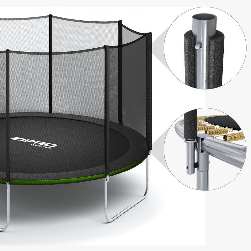 Trampolim redondo Zipro Jump Pro com rede de proteção exterior 8FT ...