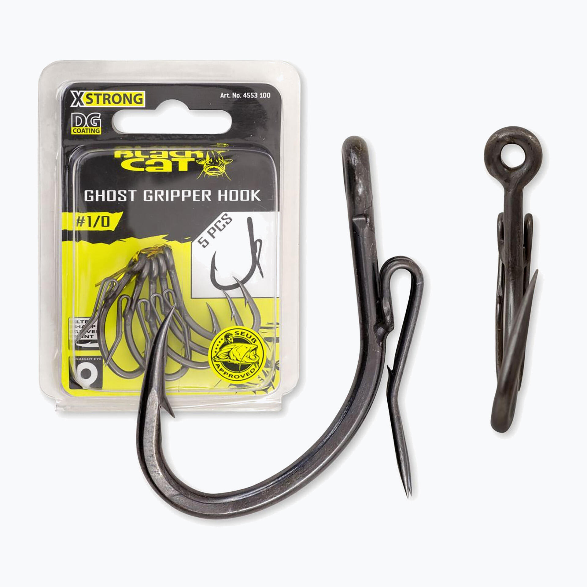 Black Cat Ghost Gripper Hook DG Coating 5st. 3/0 - Black Cat Haken | Decathlon