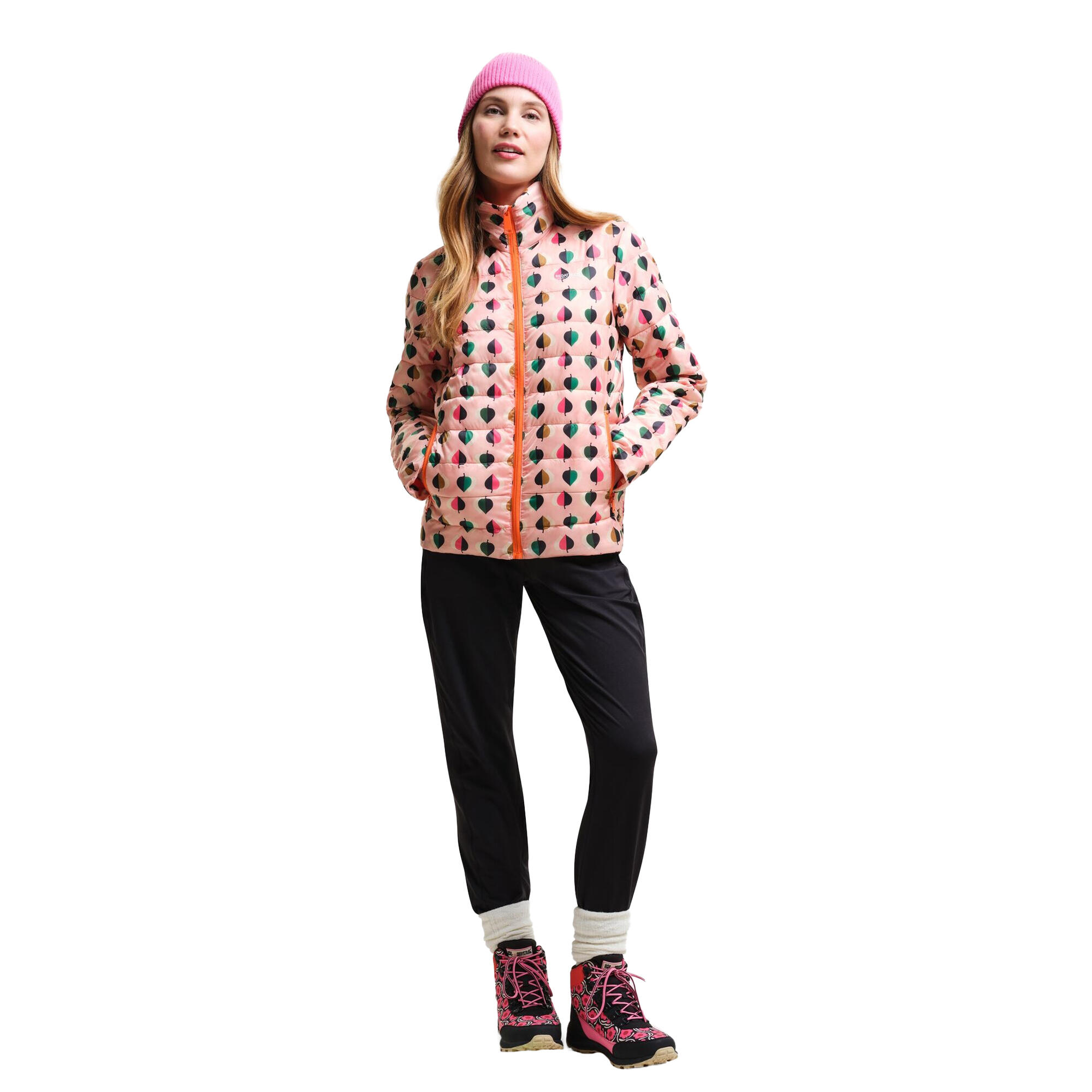 Womens/Ladies Orla Kiely Tiny Elm Baffled Padded Jacket (Pink) REGATTA ...