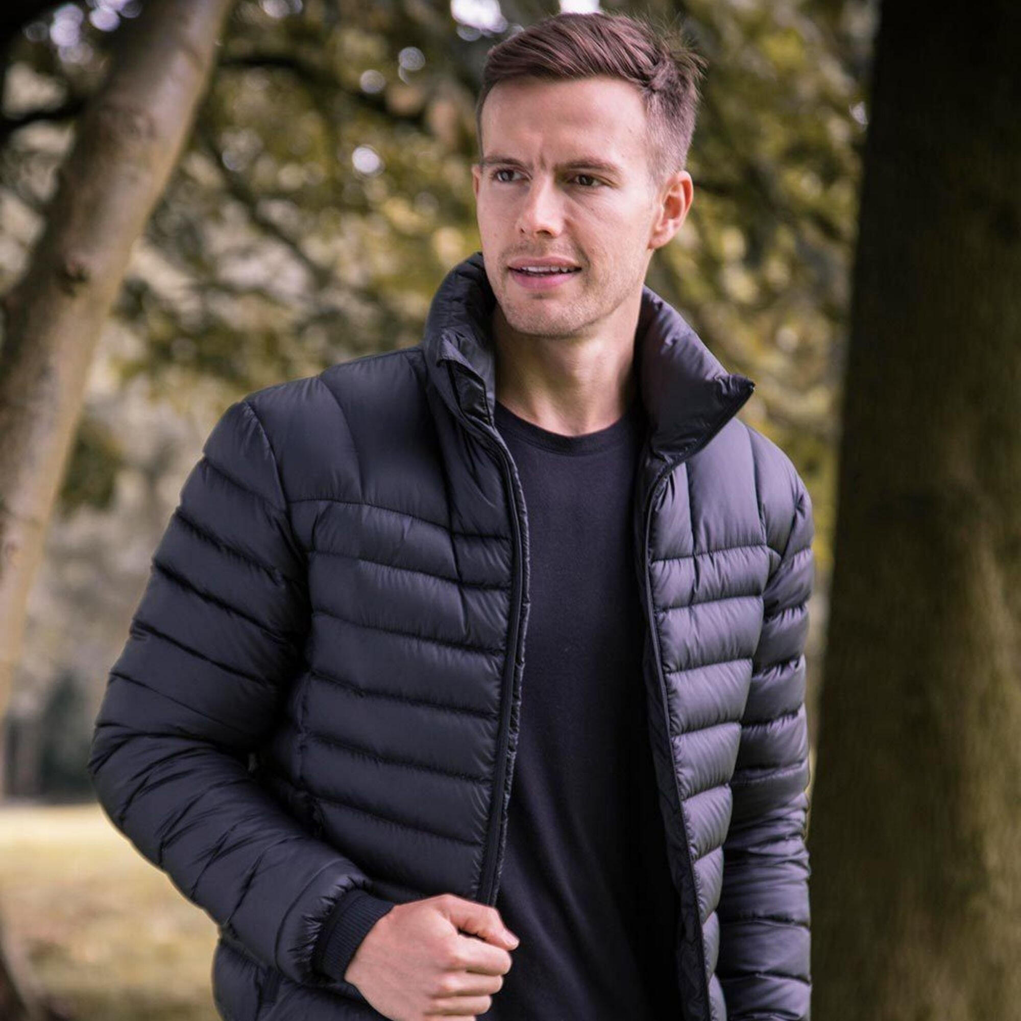 Mens Thermal Waterproof Fleece Lined Quilted Puffer Jacket Coat in a ...