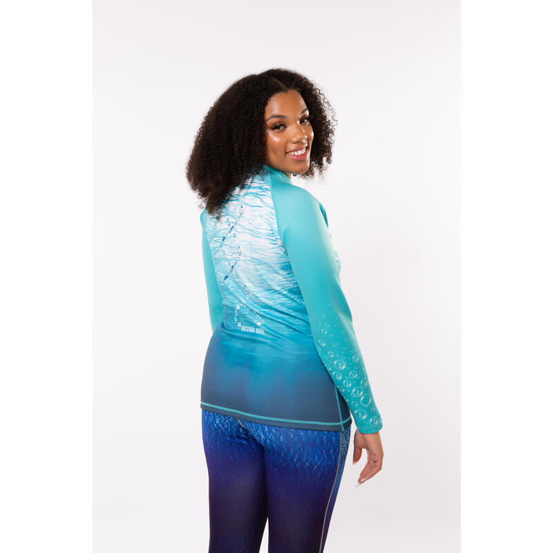 Mermaid Protector Rashguard "OCEAN DNA" Turquoise MERMAID PROTECTOR ...