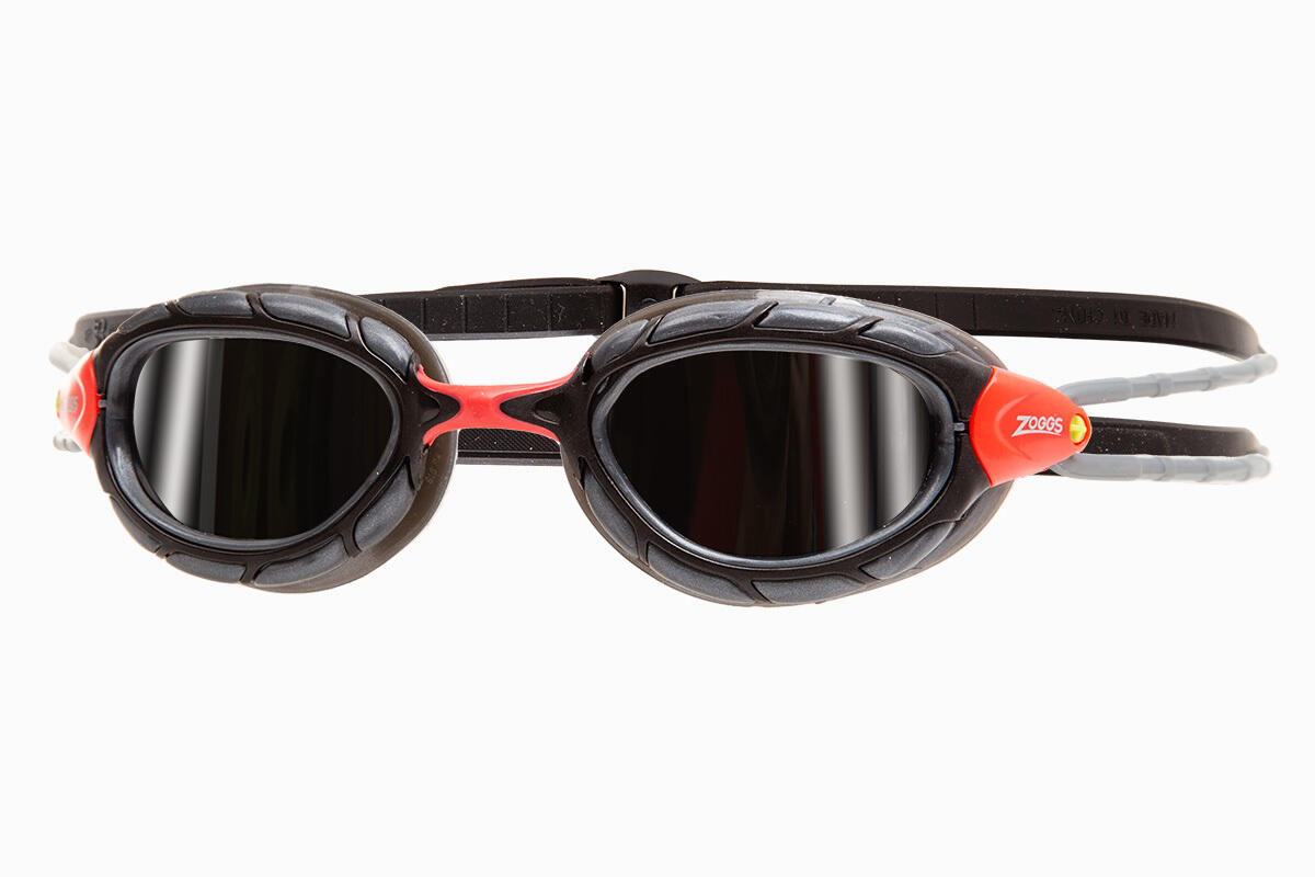 Zoggs Predator Titanium Mirrored Goggles - Red / Grey / Smoke ZOGGS ...