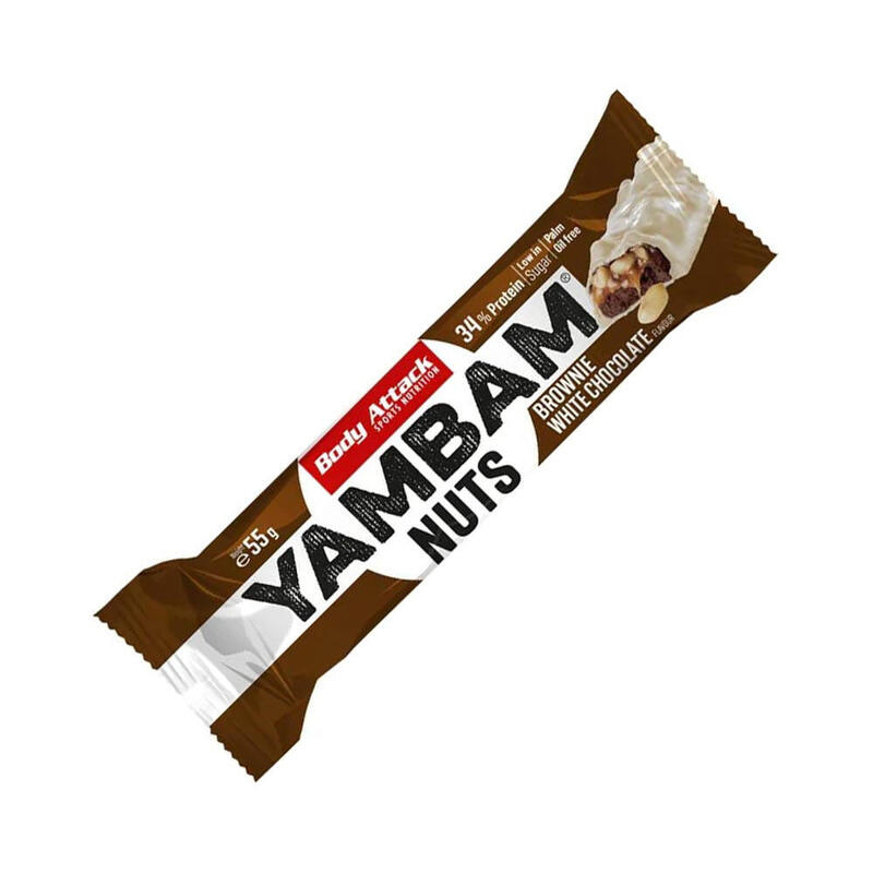 Boîte Yambam nuts bar (15x55g) | Brownie Chocolat Blanc BODY ATTACK ...