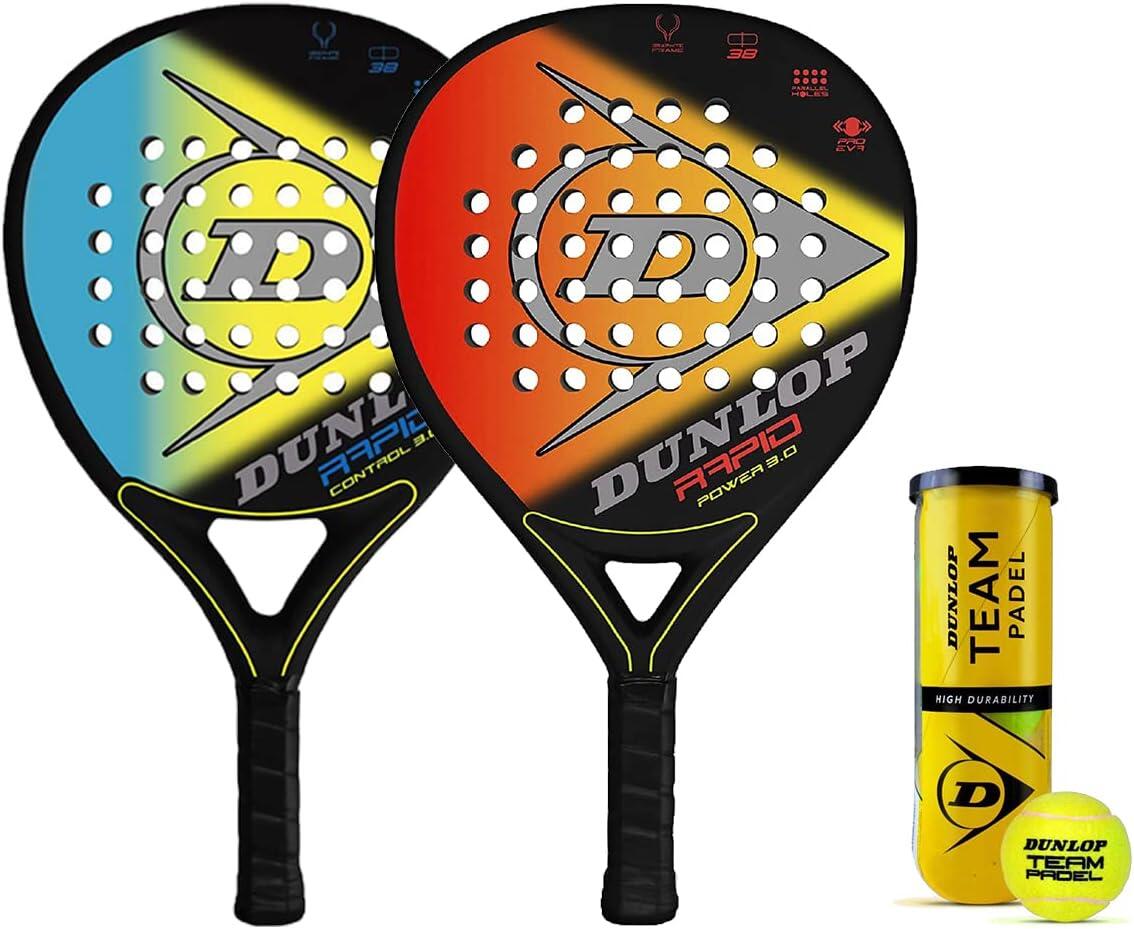 Dunlop Rapid Padel Racket Twin Set - Includes 2 x Padel Rackets & 3 ...