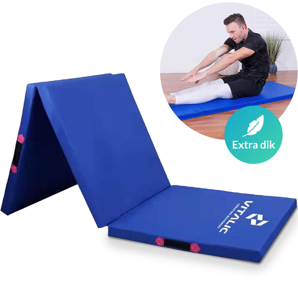 VITALIC Dikke Yoga mat - fitness matten - anti slip gymnastiek massage ...