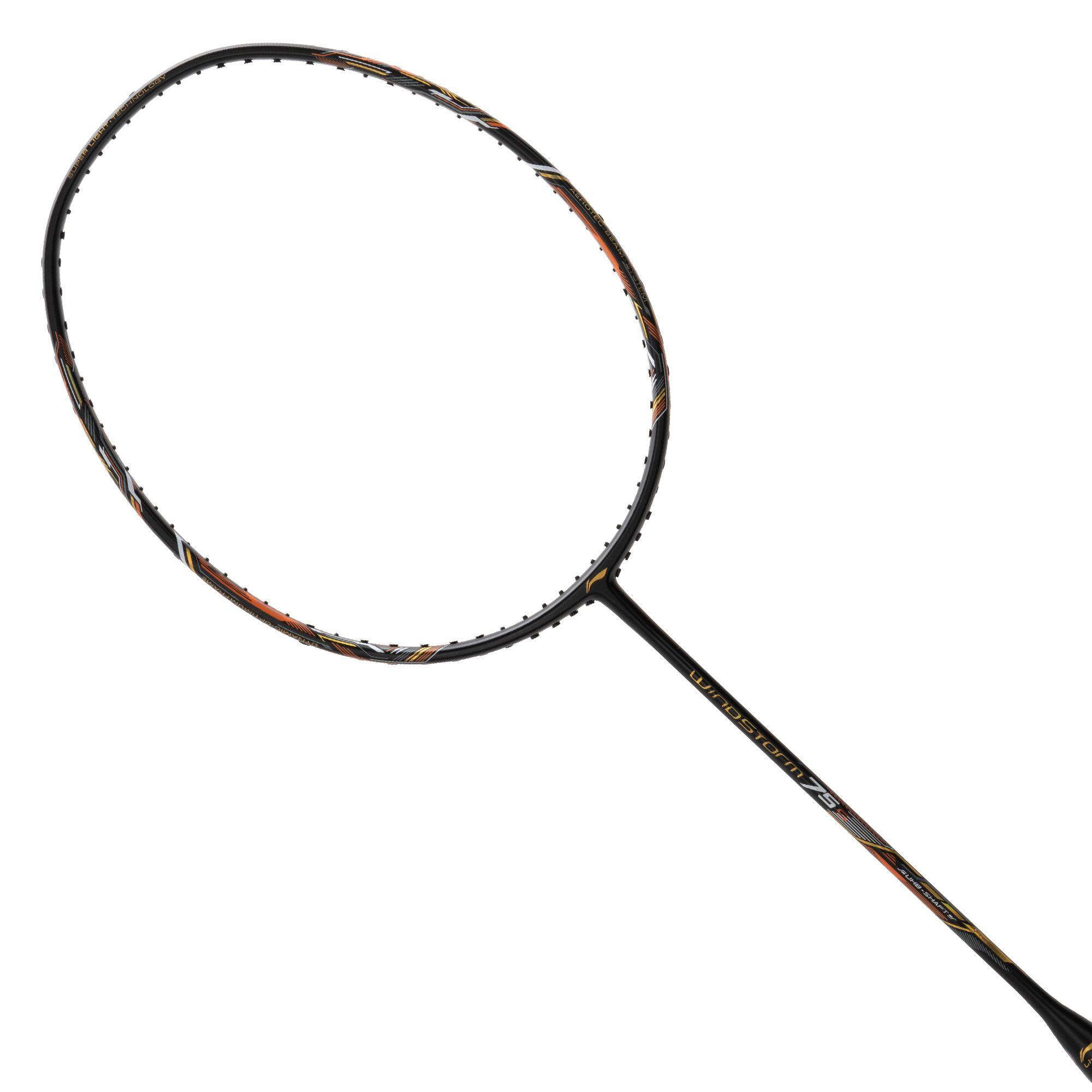 Windstorm 75 S Unstrung Badminton Racket Black Gold Copper