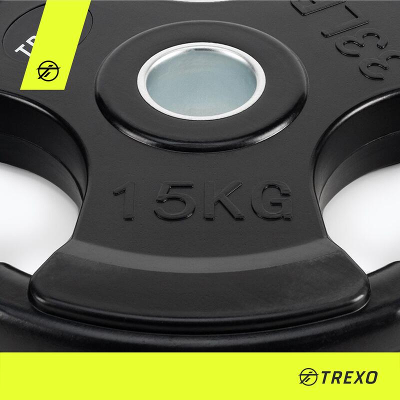 Poids en fonte avec caoutchouc TREXO 15 kg TREXO | Decathlon
