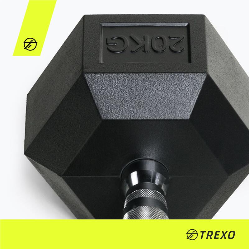 TREXO Hex HXD250 25 kg-os gumírozott súlyzó TREXO - Decathlon