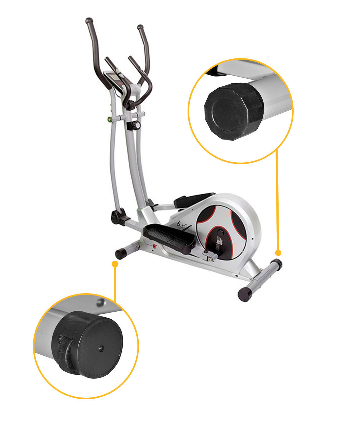 CHRISTOPEIT CS 5 Magnetic Elliptical Trainer 8 Levels grey/red/black ...
