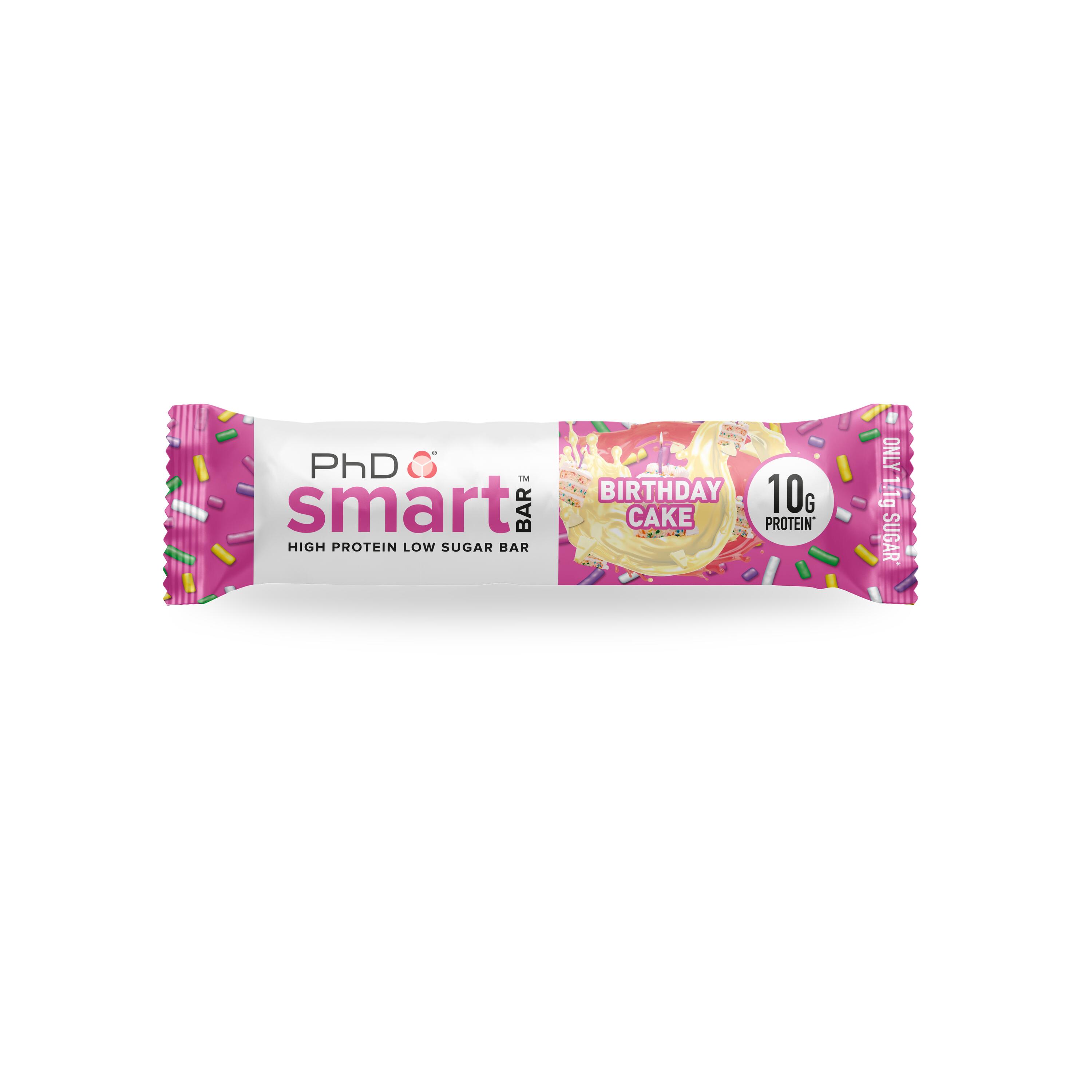 PhD Nutrition | Smart Bar | Birthday Cake Flavour | 32g | 24 pack PHD ...
