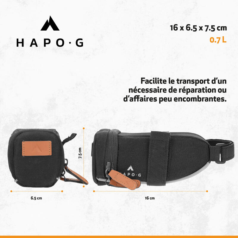 Sacoche de selle vélo 0,7L NOIR HAPO-G HAPO-G | Decathlon
