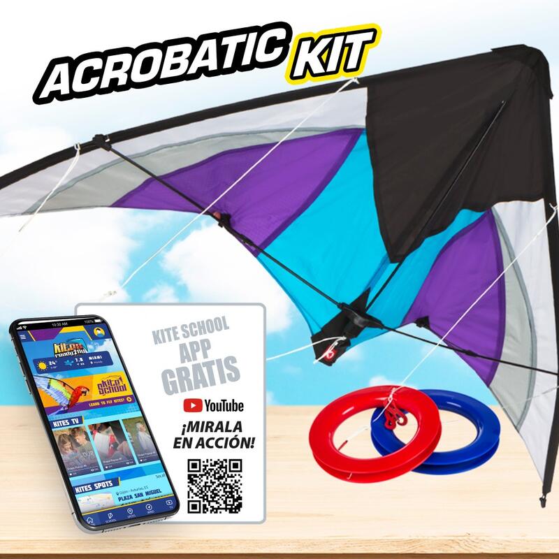 Cerf-volant acrobatique pop-up violet et blanc CB Toys AKTIVE | Decathlon