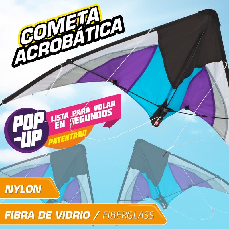 Cerf-volant acrobatique pop-up violet et blanc CB Toys AKTIVE | Decathlon