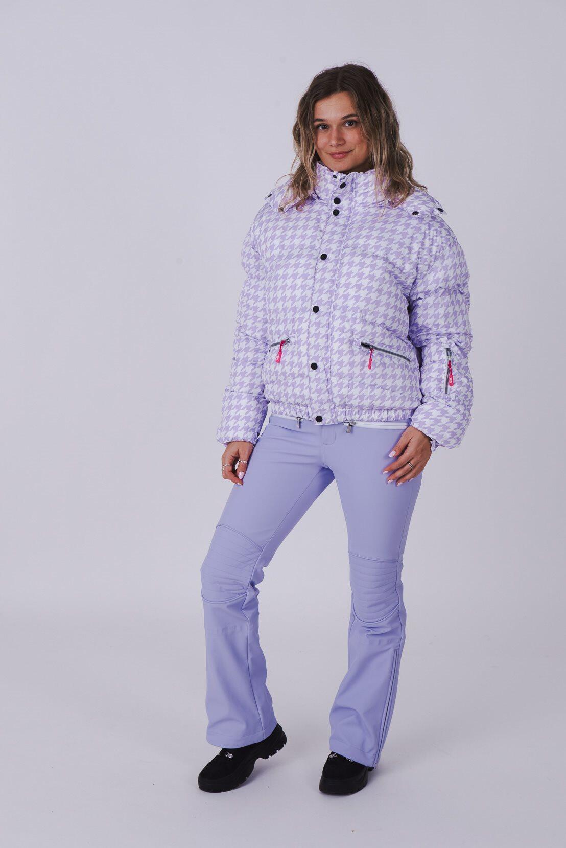 Purple Houndstooth Chic Puffer Jacket OOSC | Decathlon