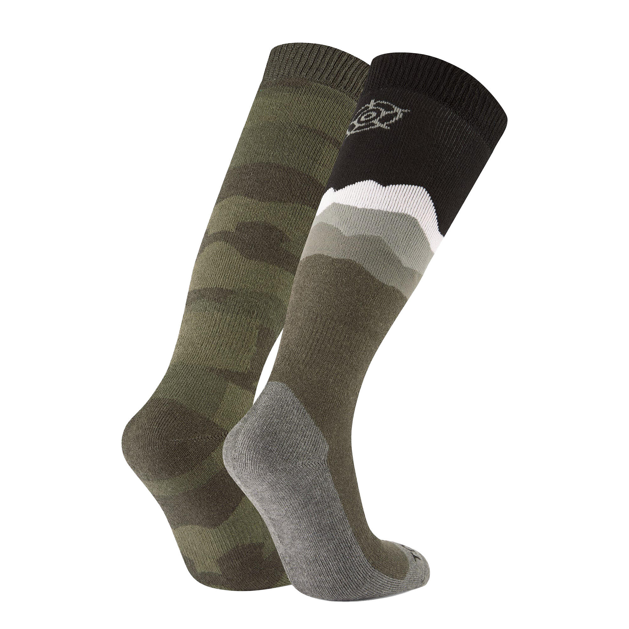Mens Aleko Logo Ski Socks (Pack of 2) (Khaki/Black) TOG24 | Decathlon
