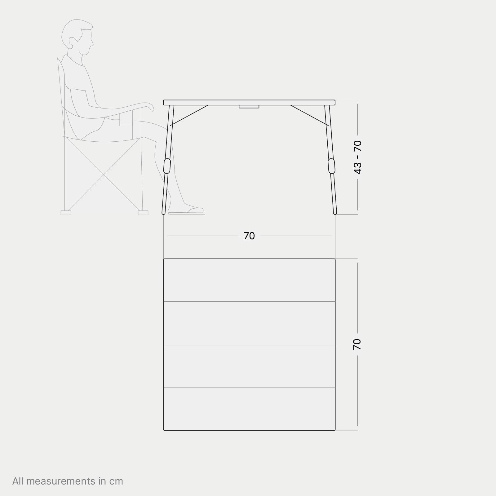Quick Kimmy S 70 x 70 cm Campingtisch faltbar Bambus 2 Personen ...