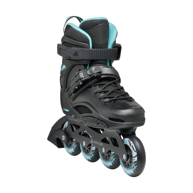 ROLLERBLADE Roller freestyle - freeskate RB 80 W Noir Bleu Clair ...