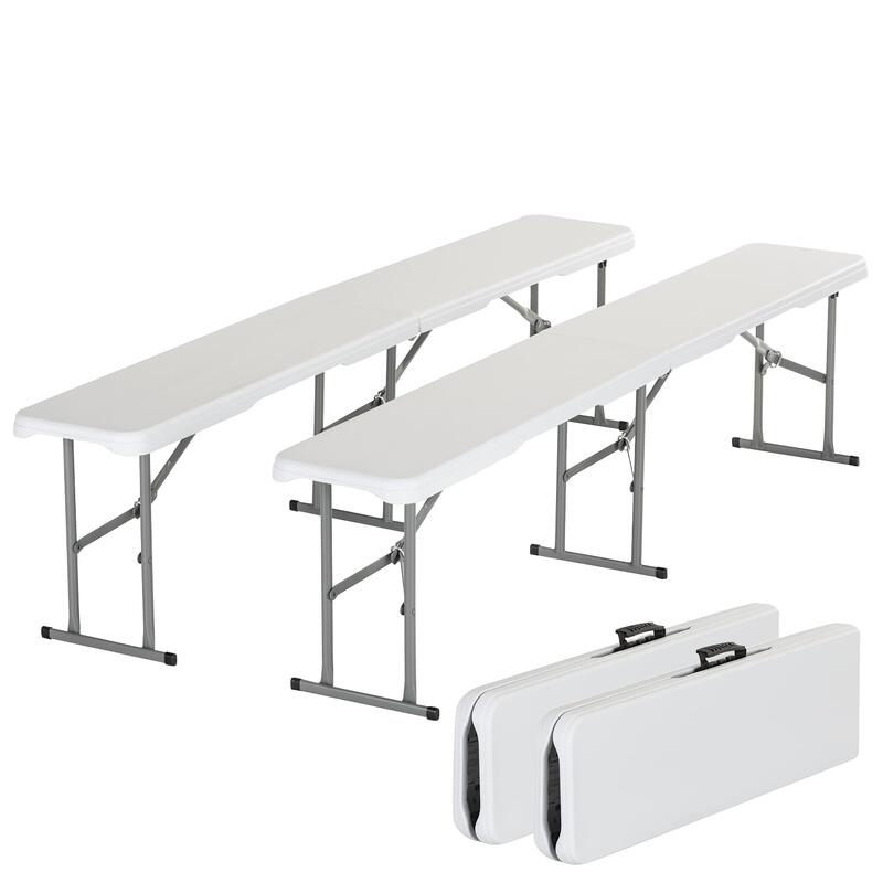 Lot de 2 Bancs pliables Masi - Camping - Pique-nique - 180 cm- max 300 ...