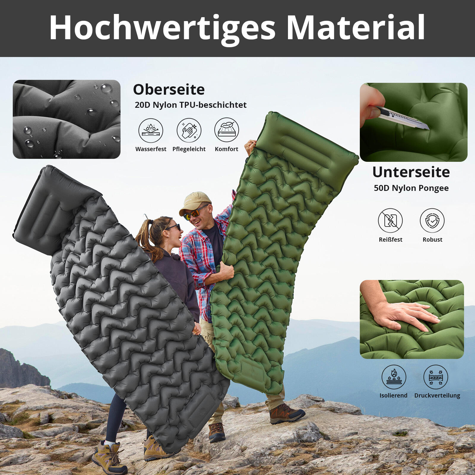 Trekkingsmat Wildwood Camping Luchtbed Thermomat Lichtgewicht 0,9 kg ...