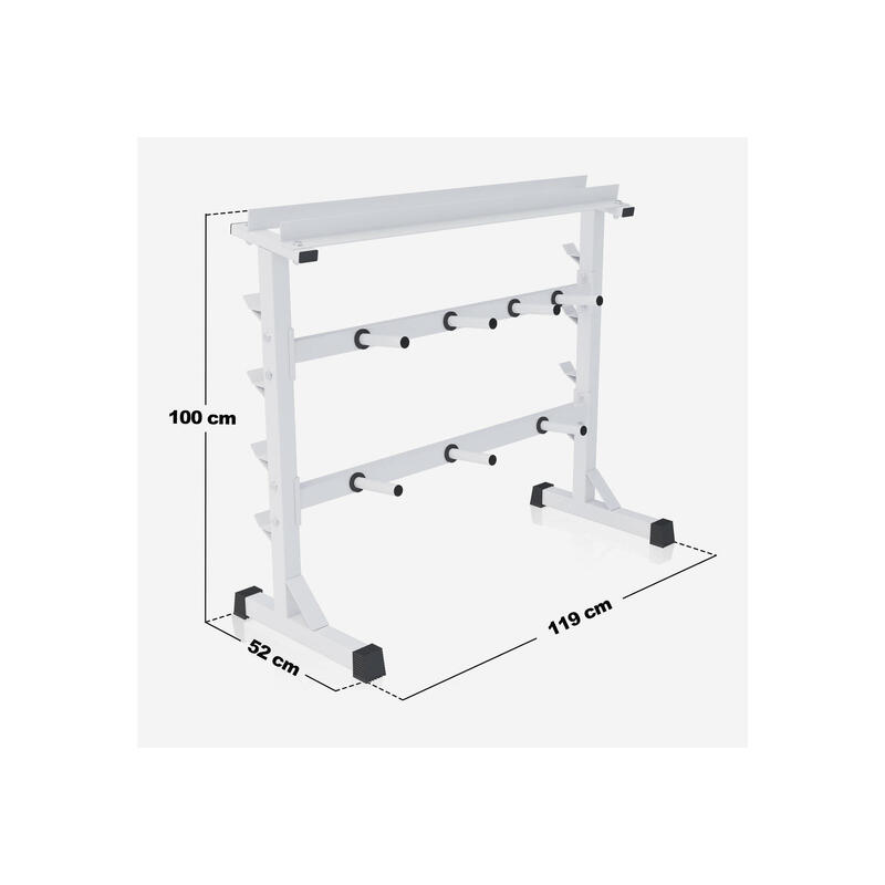 Rack Pesas Gorilla Sports Blanco Diámetro 30/31mm | Decathlon
