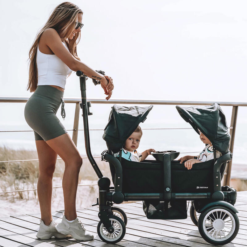 Deryan Luxe Sandy bolderkar - Opvouwbare All-road wagen - Zwart | DERYAN | Decathlon.nl