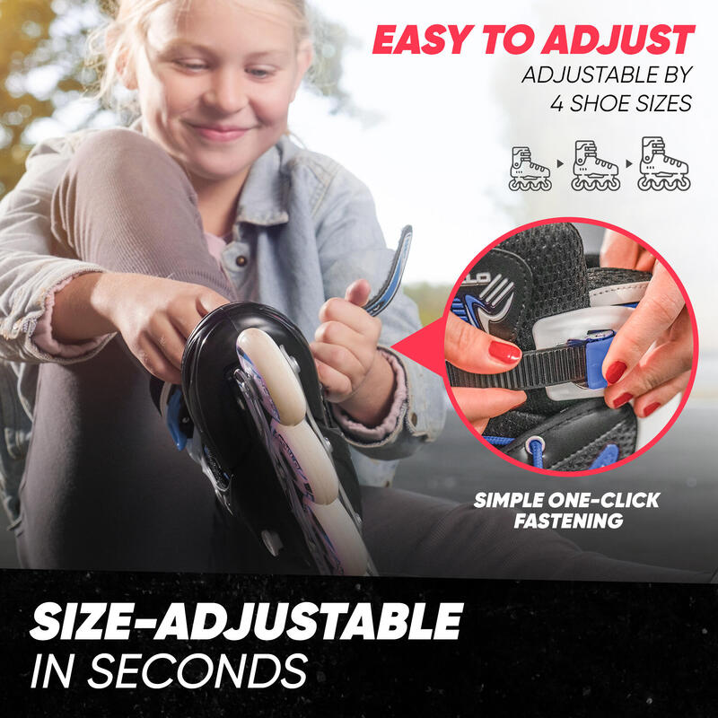 Super Blades X Pro Inliners, roues LED, réglables - Bleu - L (39/42 ...