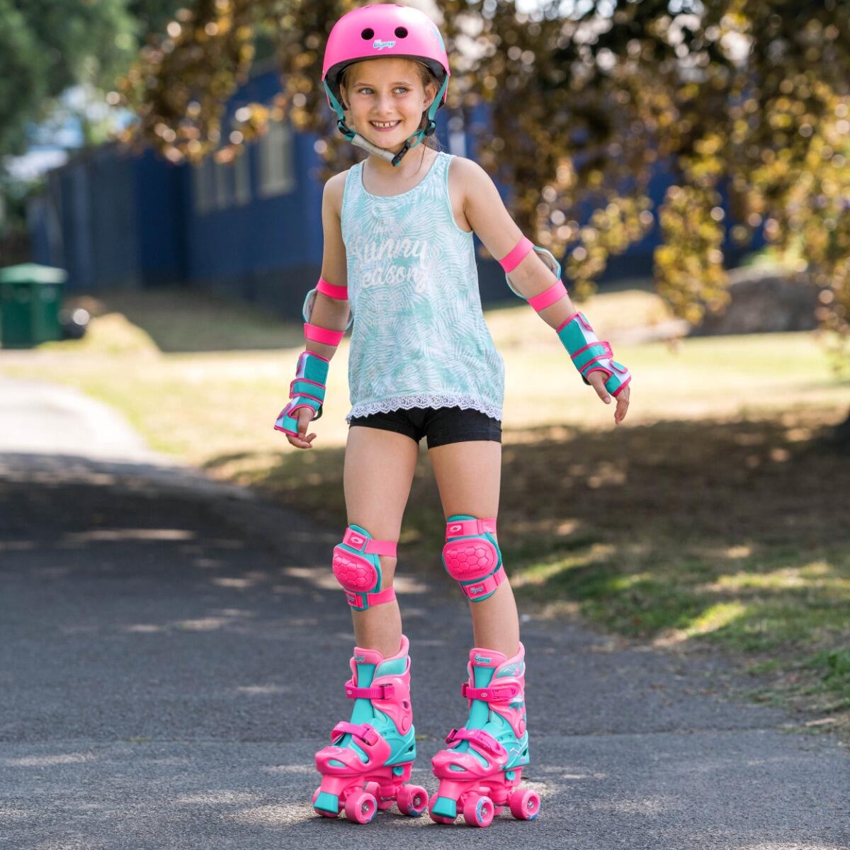 Osprey Kids Adjustable Quad Roller Skates, Flower 4 Wheel Skates ...
