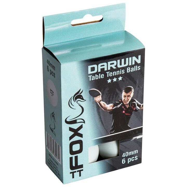 Fox TT Darwin 3 Star table tennis ball (x6) FOX TT - Decathlon