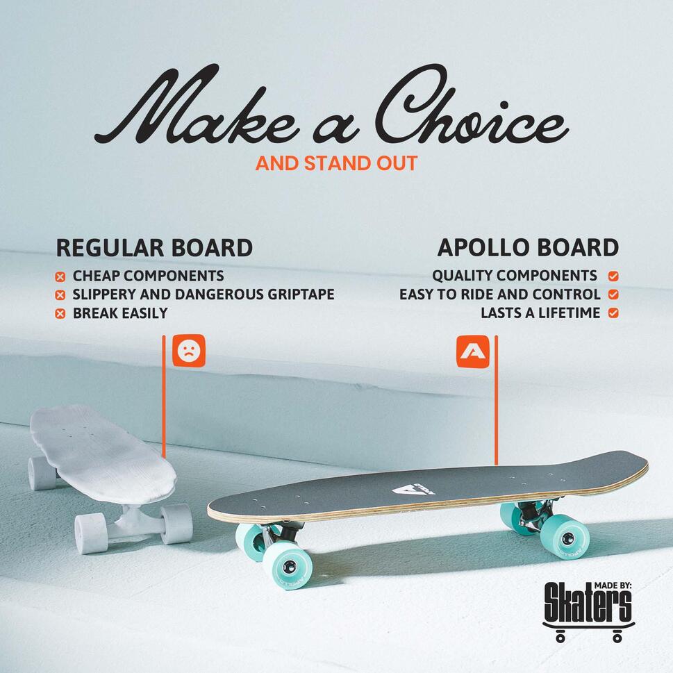 APOLLO Midi Board Cruiser Mini-Longboard | Decathlon