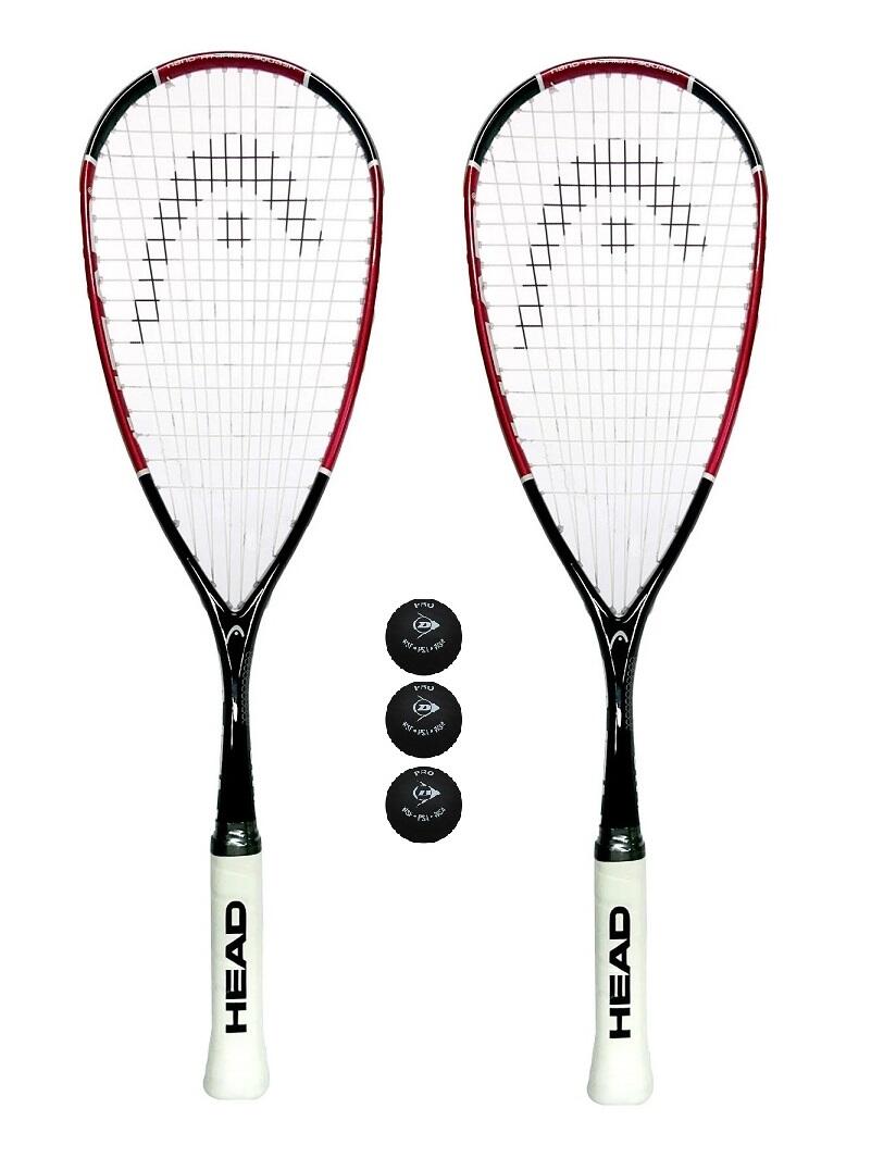 Head Nano Ti.110 Titanium Squash Racket Twin Set & Balls HEAD | Decathlon