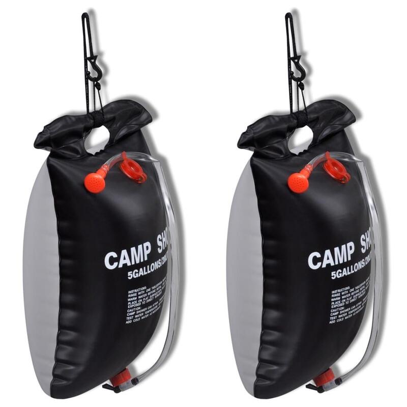 VidaXL Napelemes kempingzuhany 20 L - 2 db VIDAXL - Decathlon