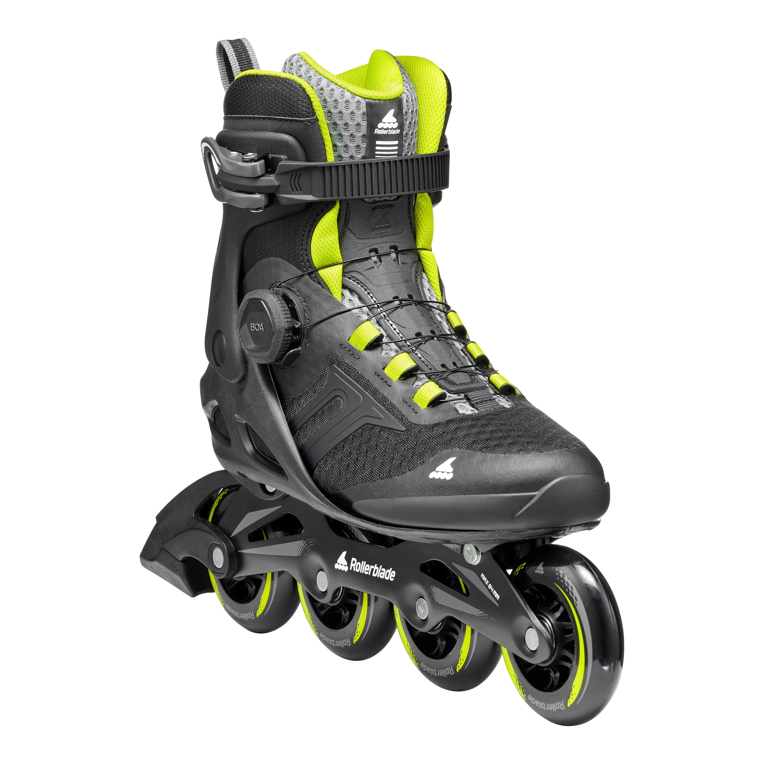 ROLLERBLADE MACROBLADE 84 BOA, BLACK/LIME, 44.5/45 ROLLERBLADE | Decathlon