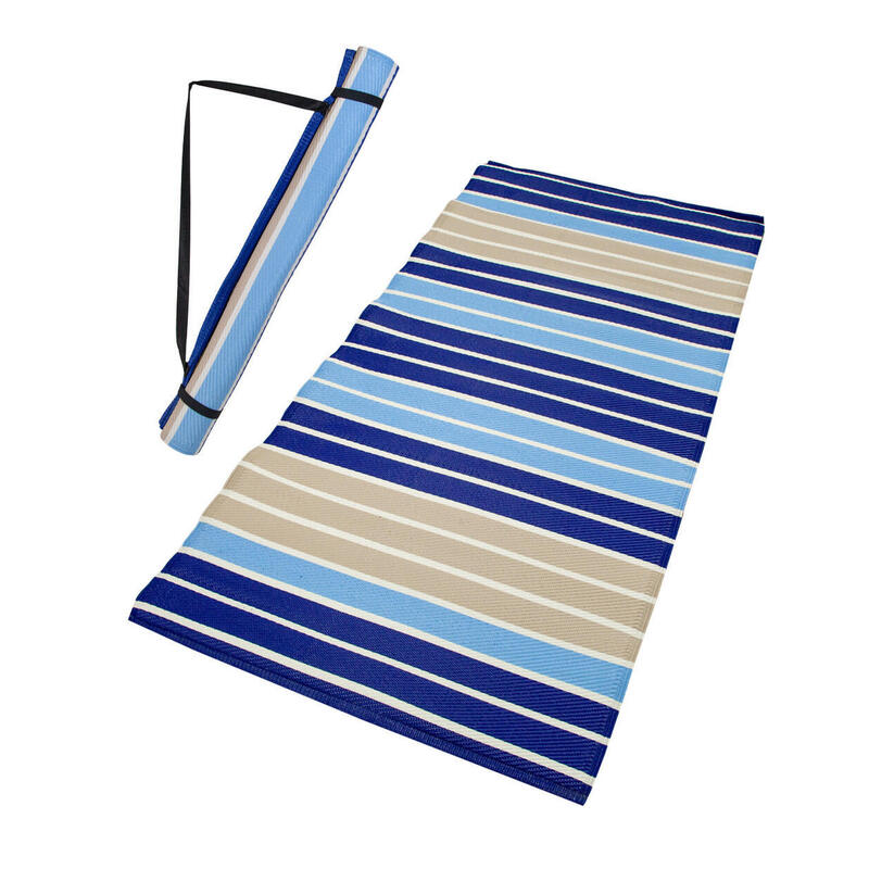 NATTE DE PLAGE PORTABLE BLEU+BEIG 90x180 CM SUN & SURF | Decathlon