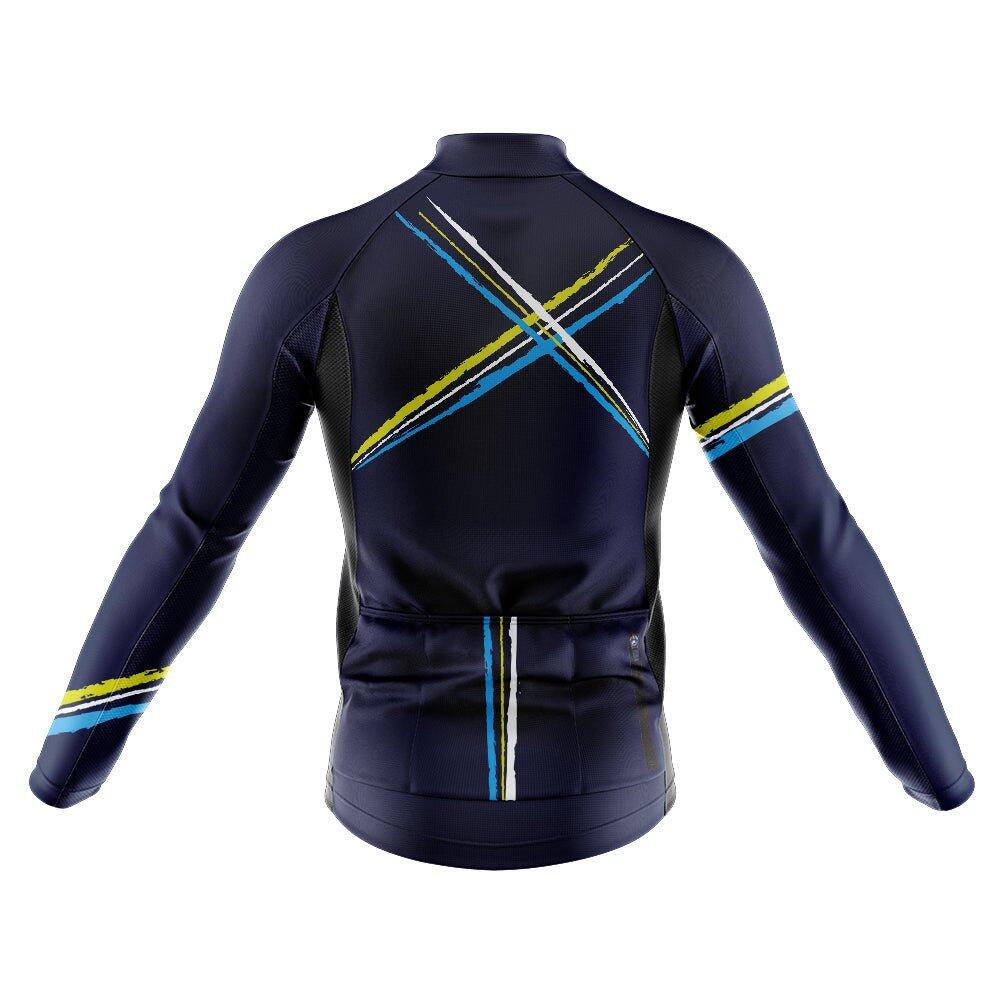 Big and Tall Cross Blue Long Sleeve Cycling Jersey FAT LAD AT THE BACK ...