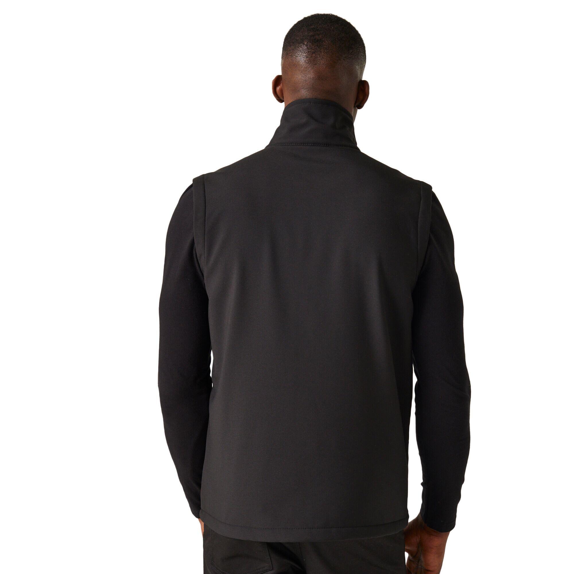 Mens Navigate Softshell 2 Layer Body Warmer (Black/Lime Green) REGATTA ...