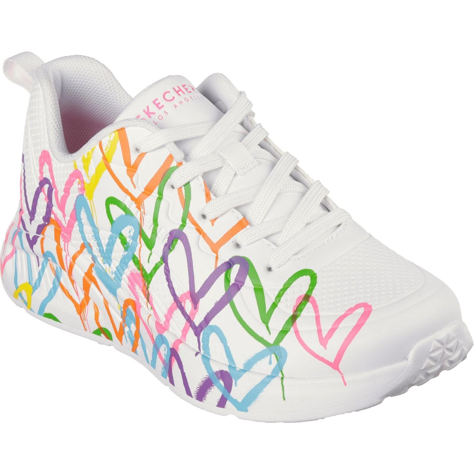 Womens/Ladies Uno Lite Heart Of Hearts Trainers (White/Multicoloured ...