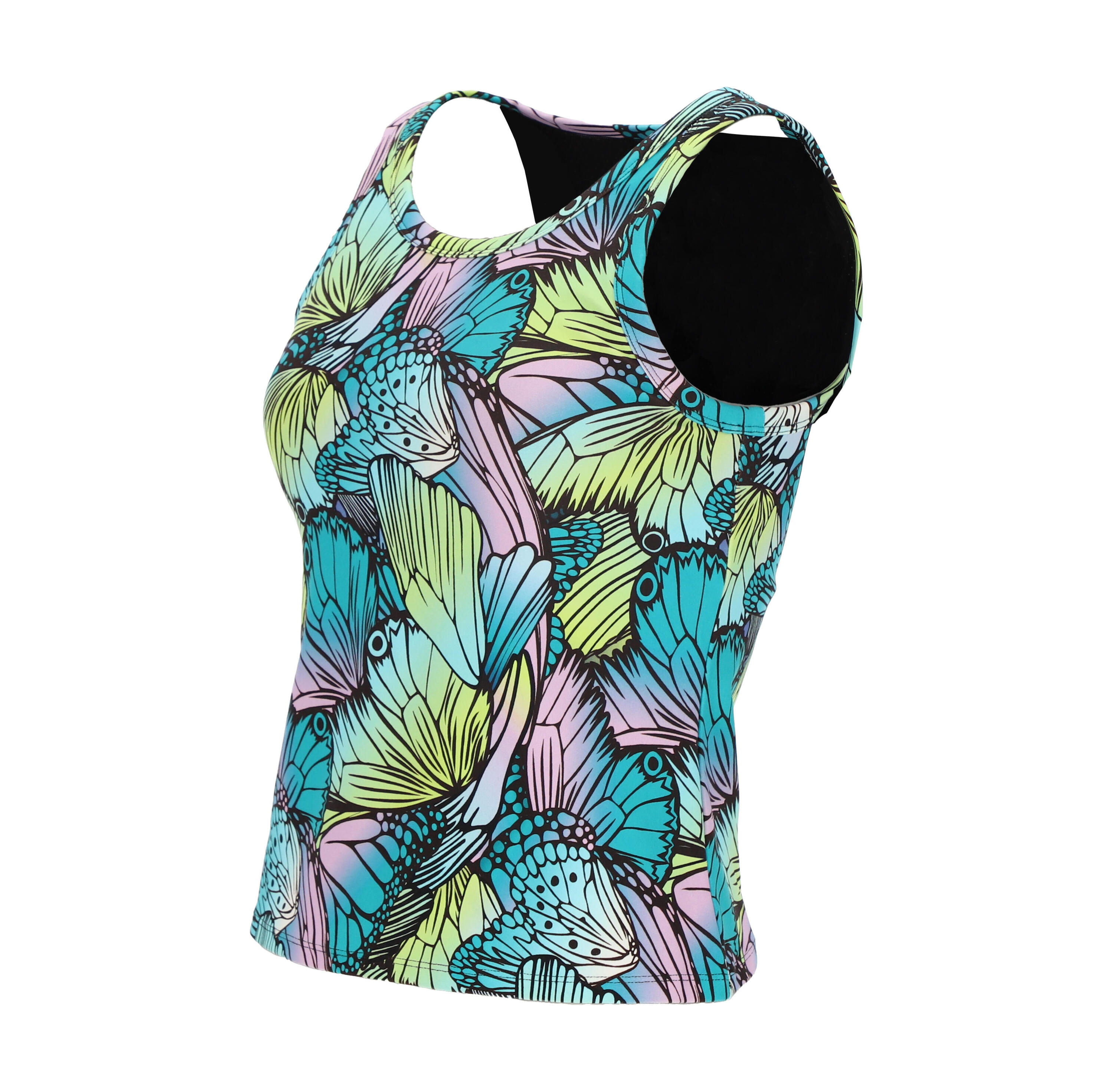 SKECHERS GOWALK BUTTERFLY SHADOW SHELF BRA TANK Turkoois / Lila / Groen ...