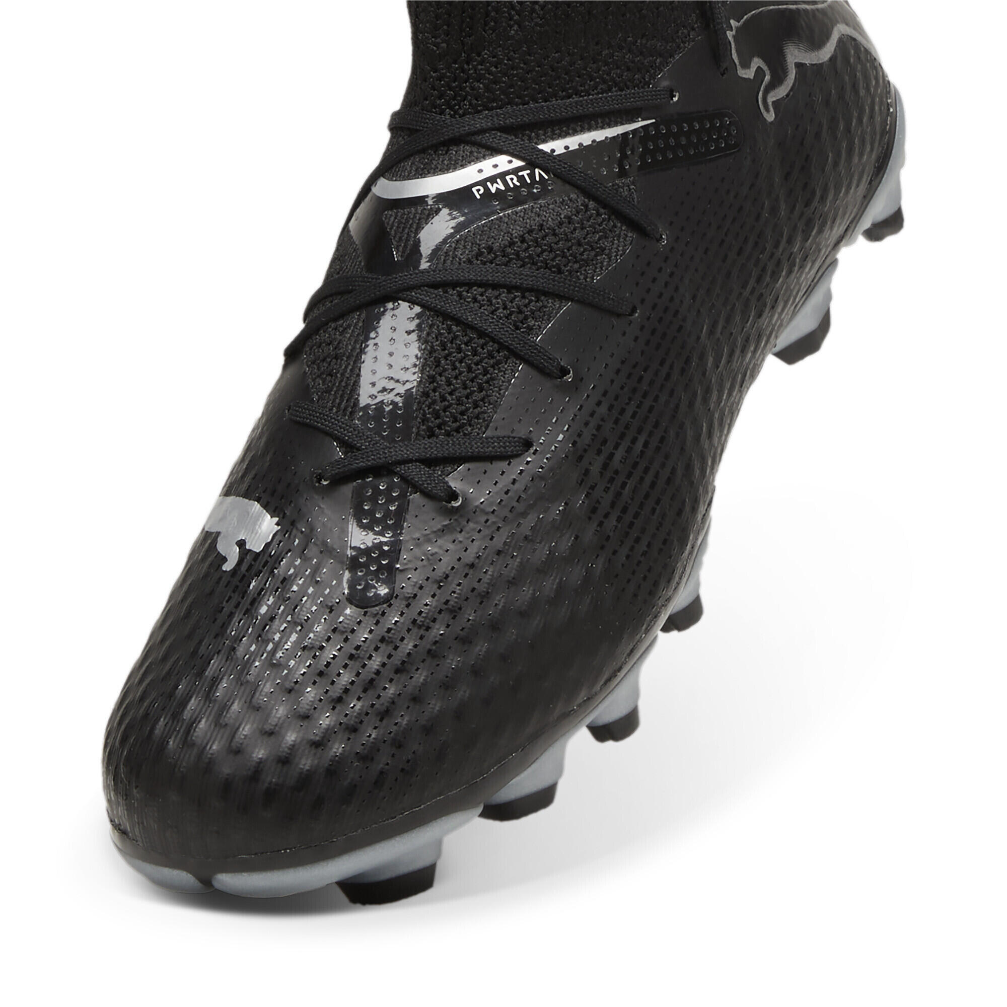 FUTURE 7 PRO FG/AG voetbalschoenen voor jongeren PUMA Black Silver Metallic | Decathlon